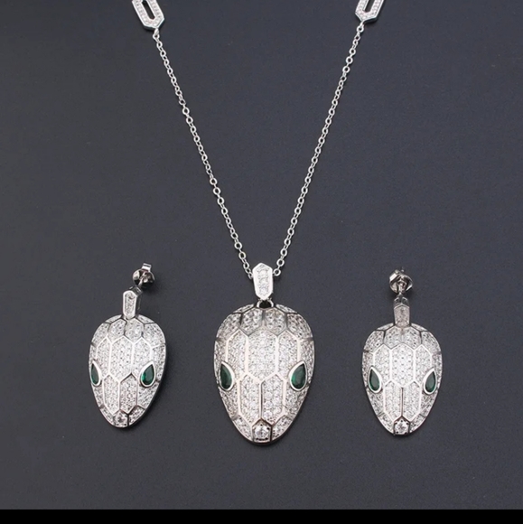 Culebré | Jewelry | Luxury Sterling Silver 925 Snake Head Set Necklace ...